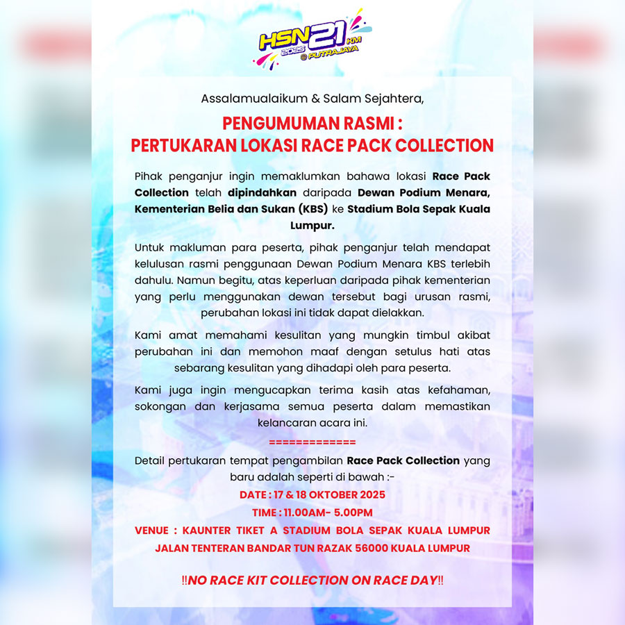 HSN21km Putrajaya 2025 | RaceXasia